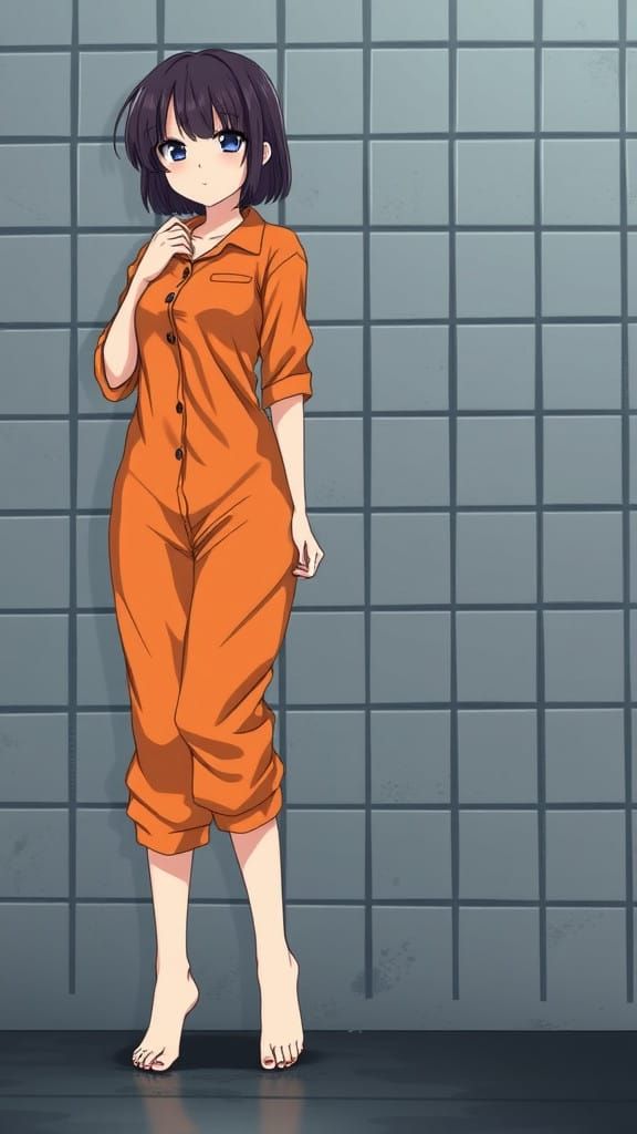 Anime Prisoner Girl - Prisoner Girl in Anime-Inspired Orange...