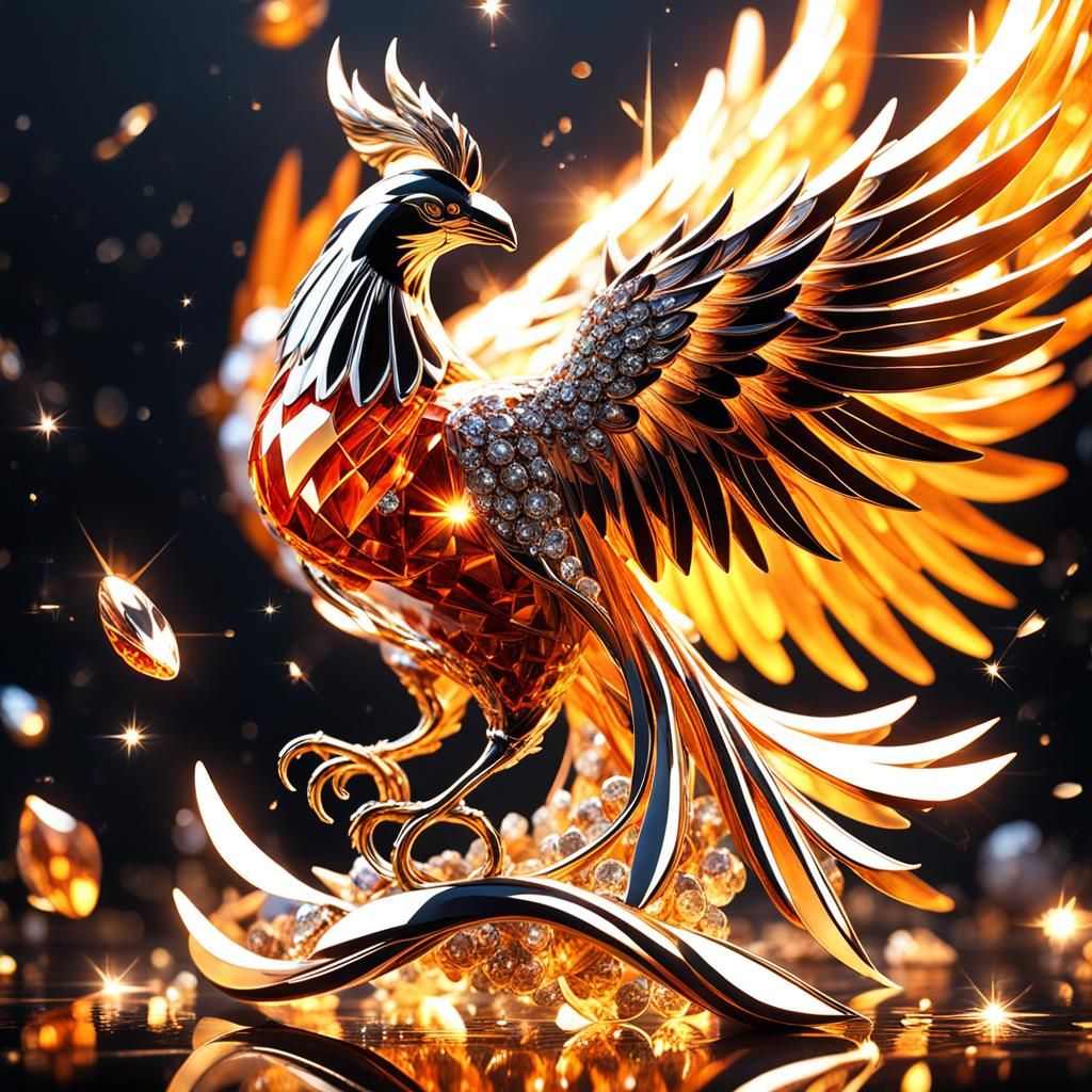 Crystal phoenix - AI Generated Artwork - NightCafe Creator