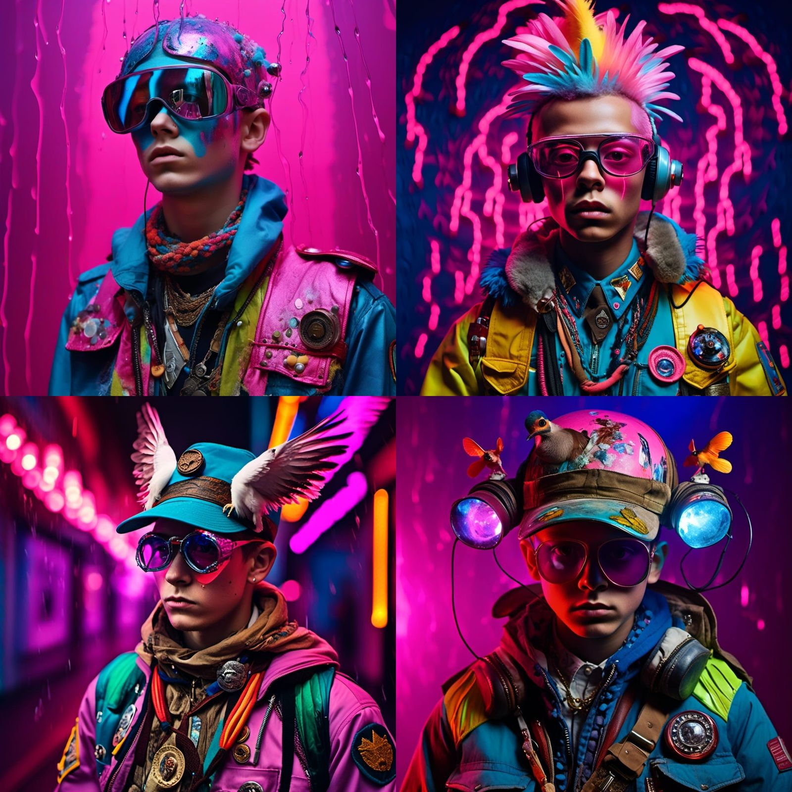 Arcane punk boy scout, neon rain, xenon dreams, award-winning portrait ...