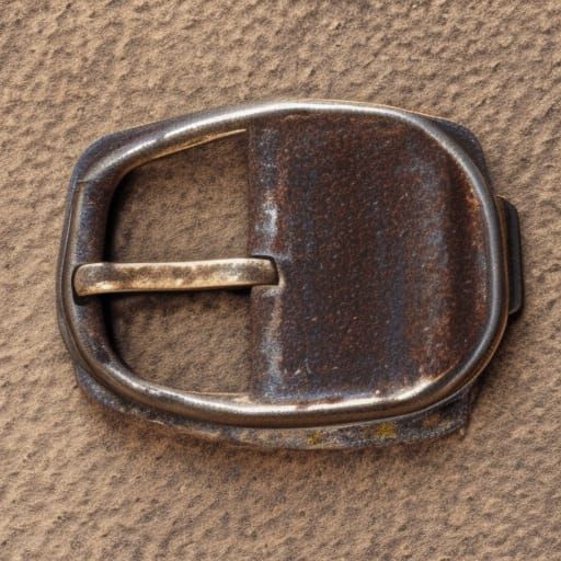 A worn-out belt buckle with rusted iron texture - AI Generated Artwork ...