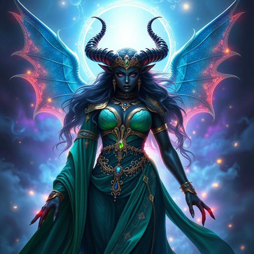 Ebony Half demon half goddess - Ethereal Goddess Ascends Ami...