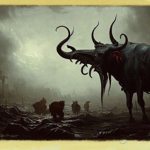 Cthulhu Cow - AI Generated Artwork - NightCafe Creator