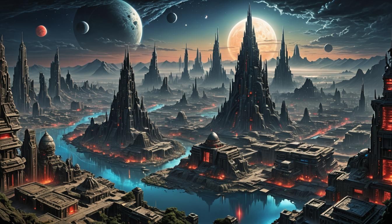 Alien Mega City - AI Generated Artwork - NightCafe Creator