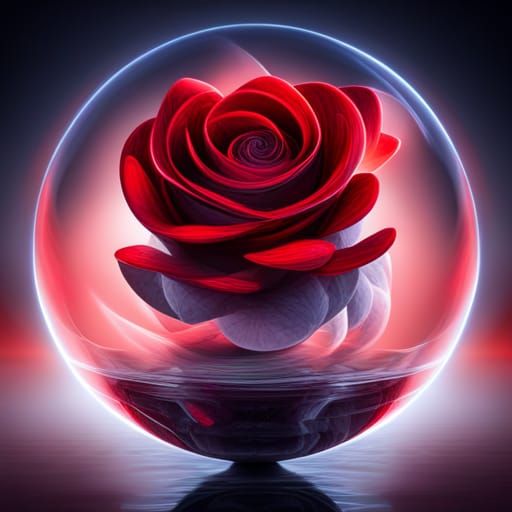 Red Rose Orb - AI Generated Artwork - NightCafe Creator
