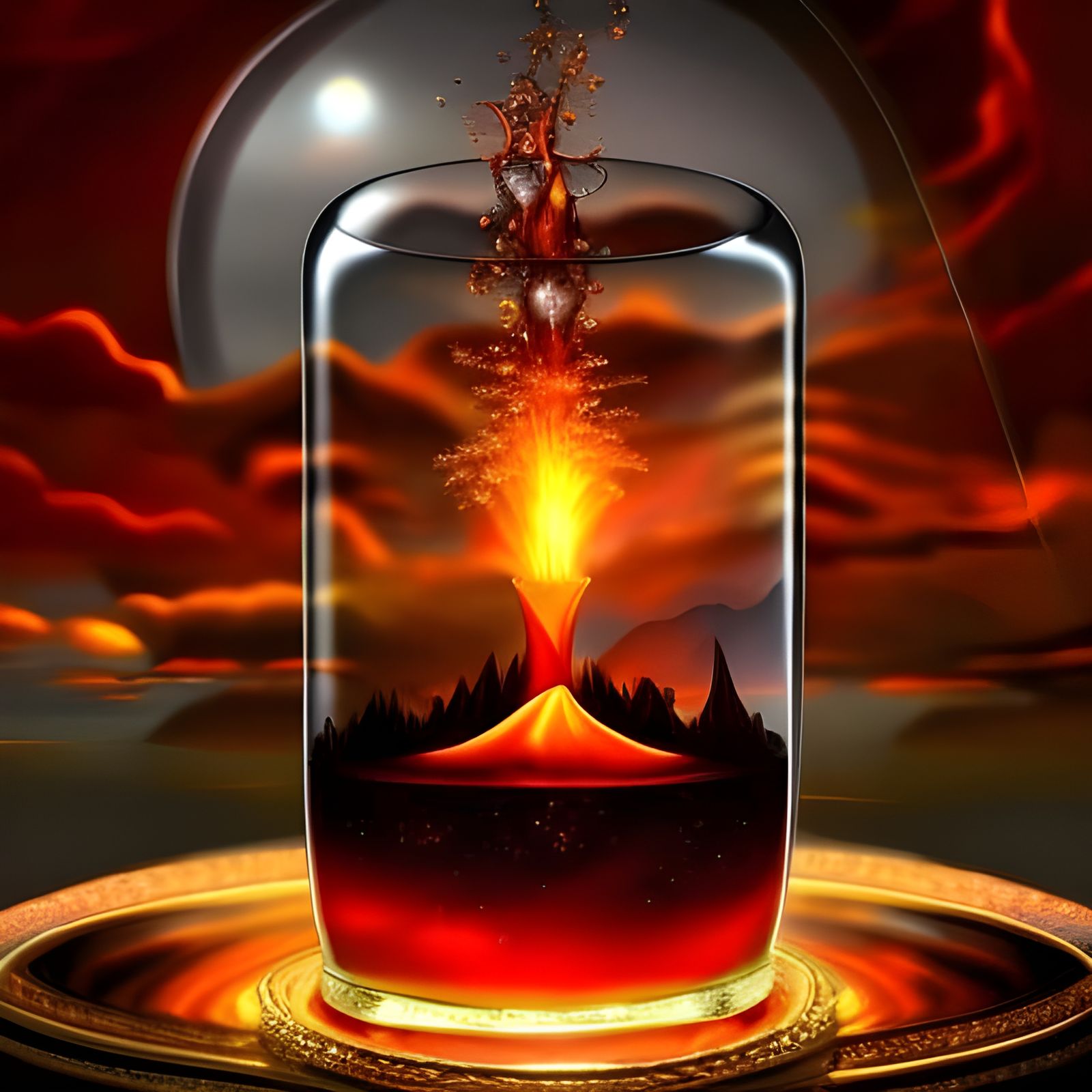 Volcano Lava Lamp - AI Generated Artwork - NightCafe Creator
