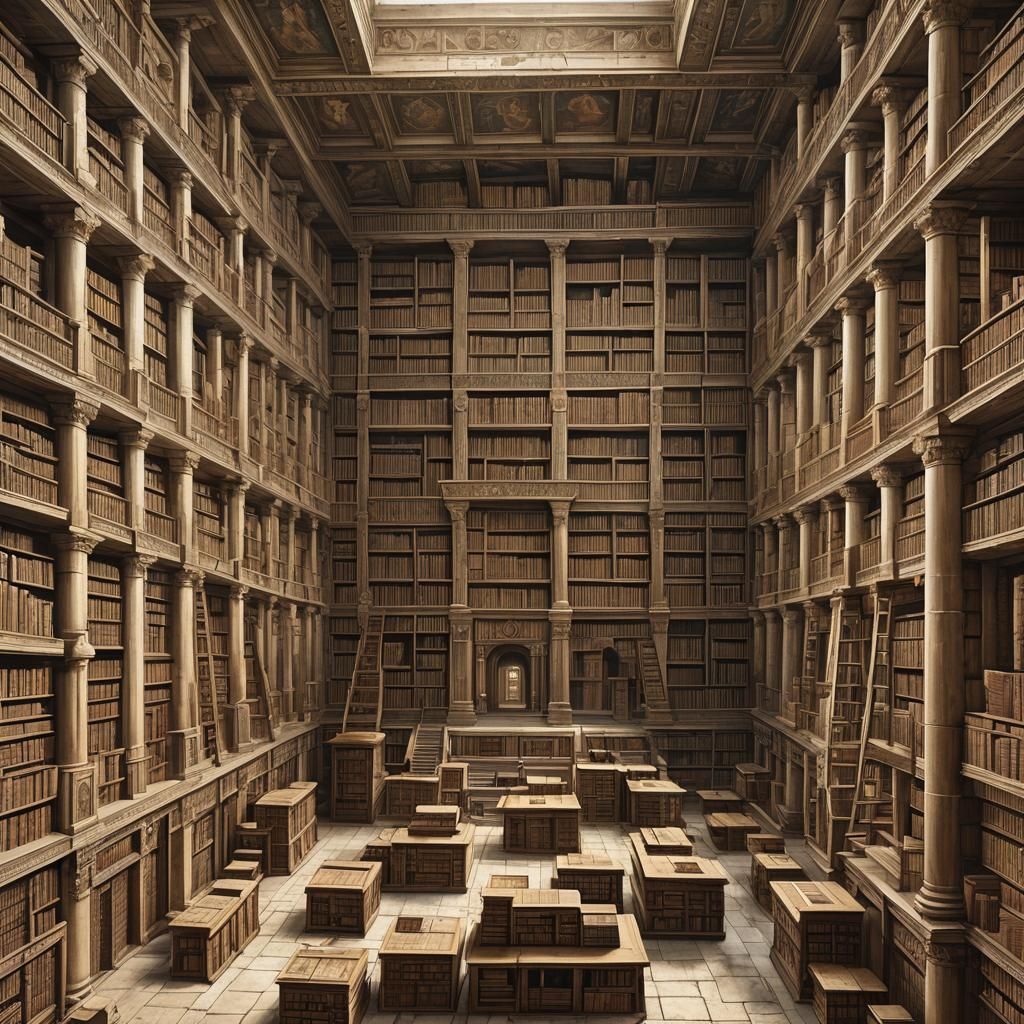 hyperdetailed ancient library of Alexandrië - AI Generated Artwork ...