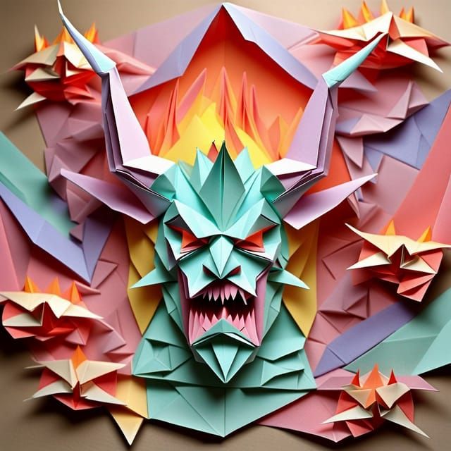 Origami Demon - AI Generated Artwork - NightCafe Creator