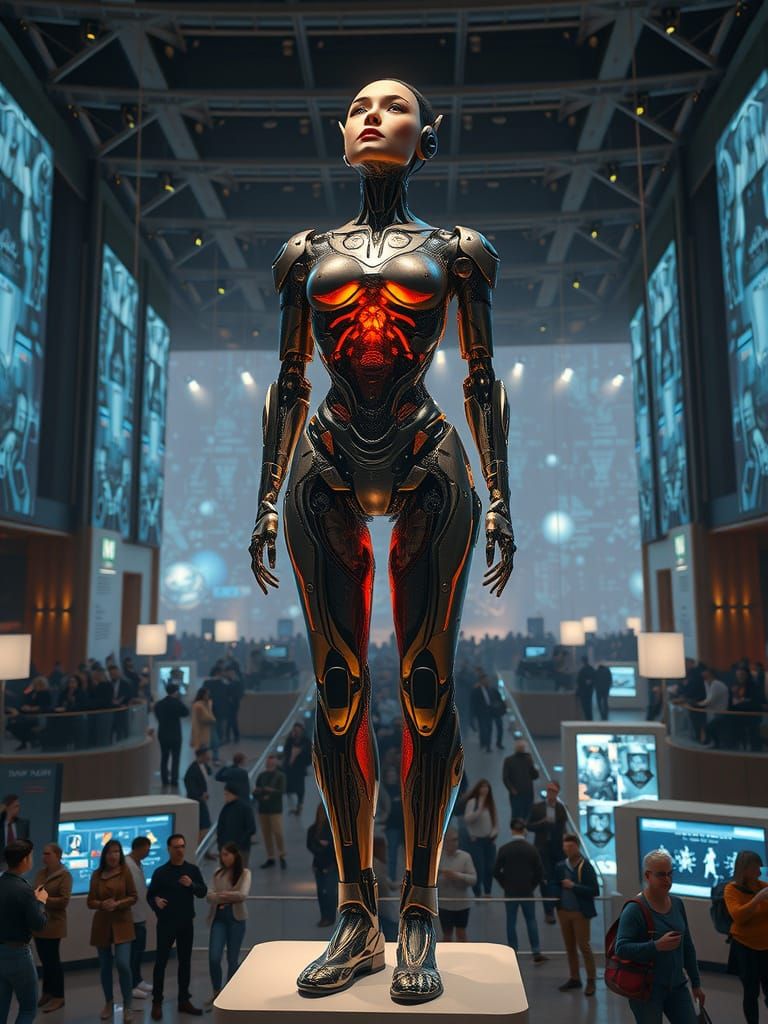 Create a highly detailed and ultra-realistic image of a humanoid female ...