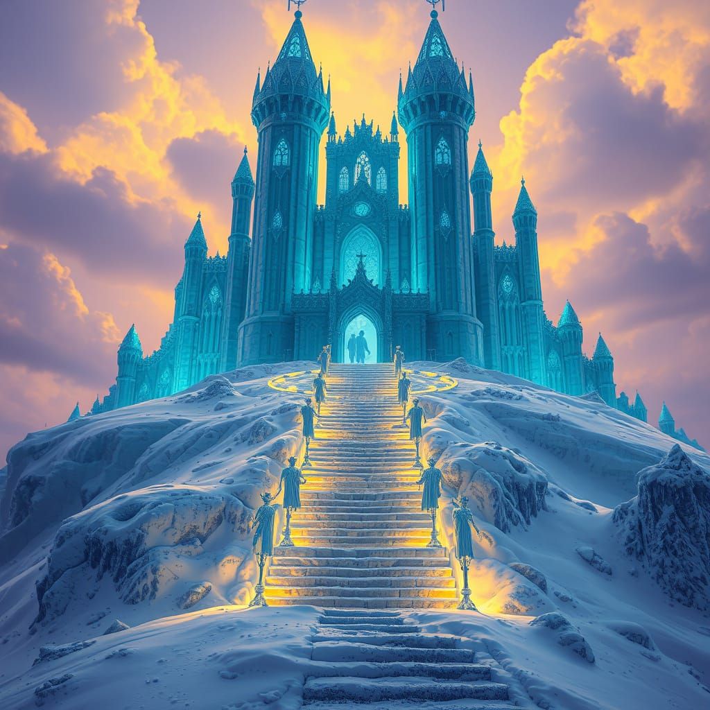 Yeti castle ️🧊 - Ethereal Ice Castle Guarded by Majestic Ye...