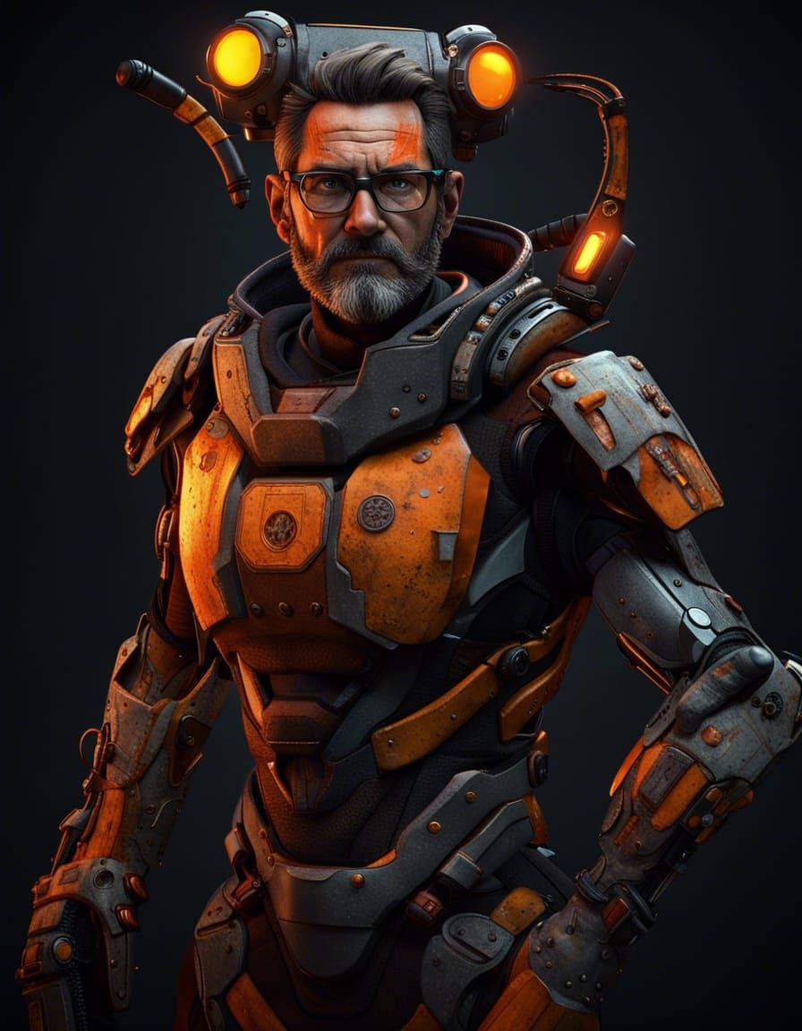 Gordon Freeman as a animatronic - AI Generated Artwork - NightCafe Creator