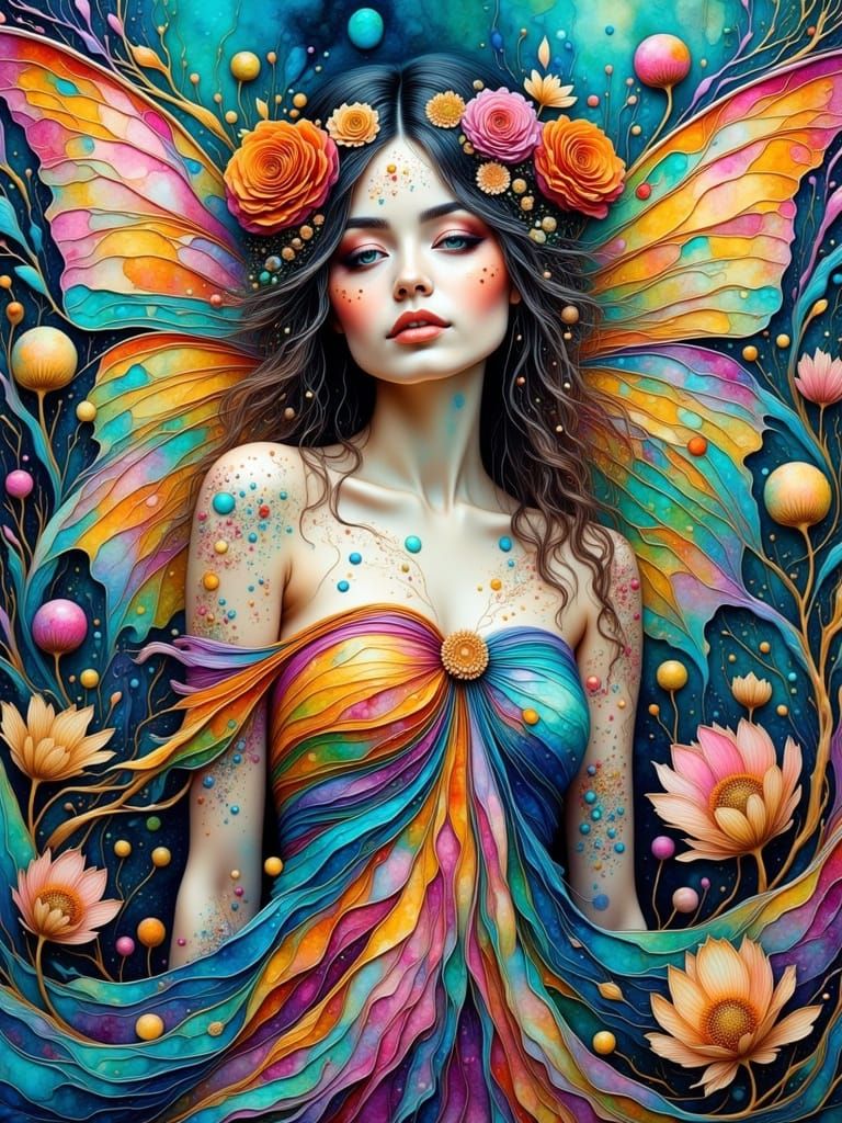 Flora - Whimsical Fae in Dreamlike, High-Contrast Fantasy Ar...
