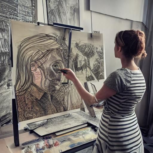 The artist draws a girl from life - AI Generated Artwork - NightCafe ...