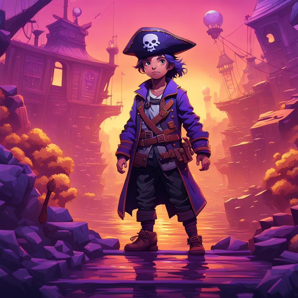 Pirate Child: A Kidcore Illustration - AI Generated Artwork - NightCafe ...