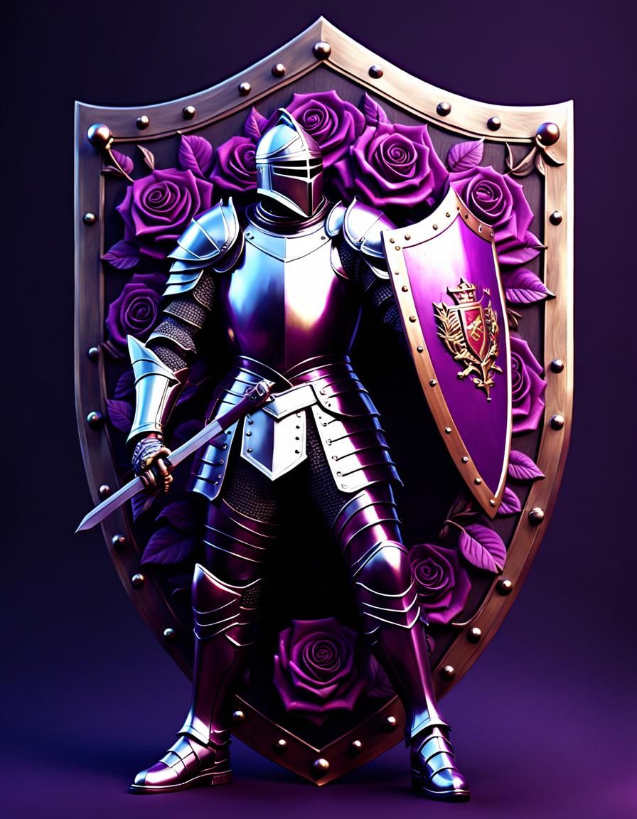 Medieval shield with a Knight - AI Generated Artwork - NightCafe Creator