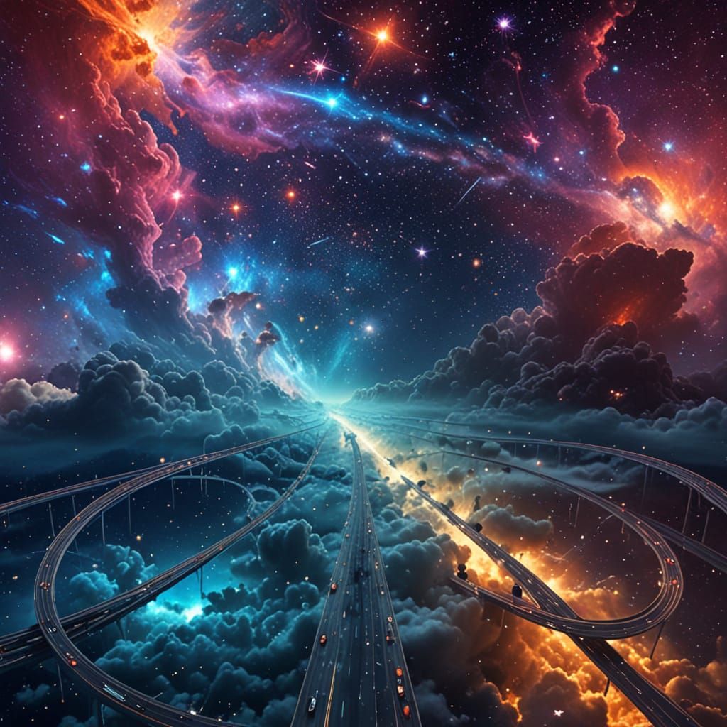 Cosmic Highway - Cosmic Highway in Vibrant Iridescent Light
