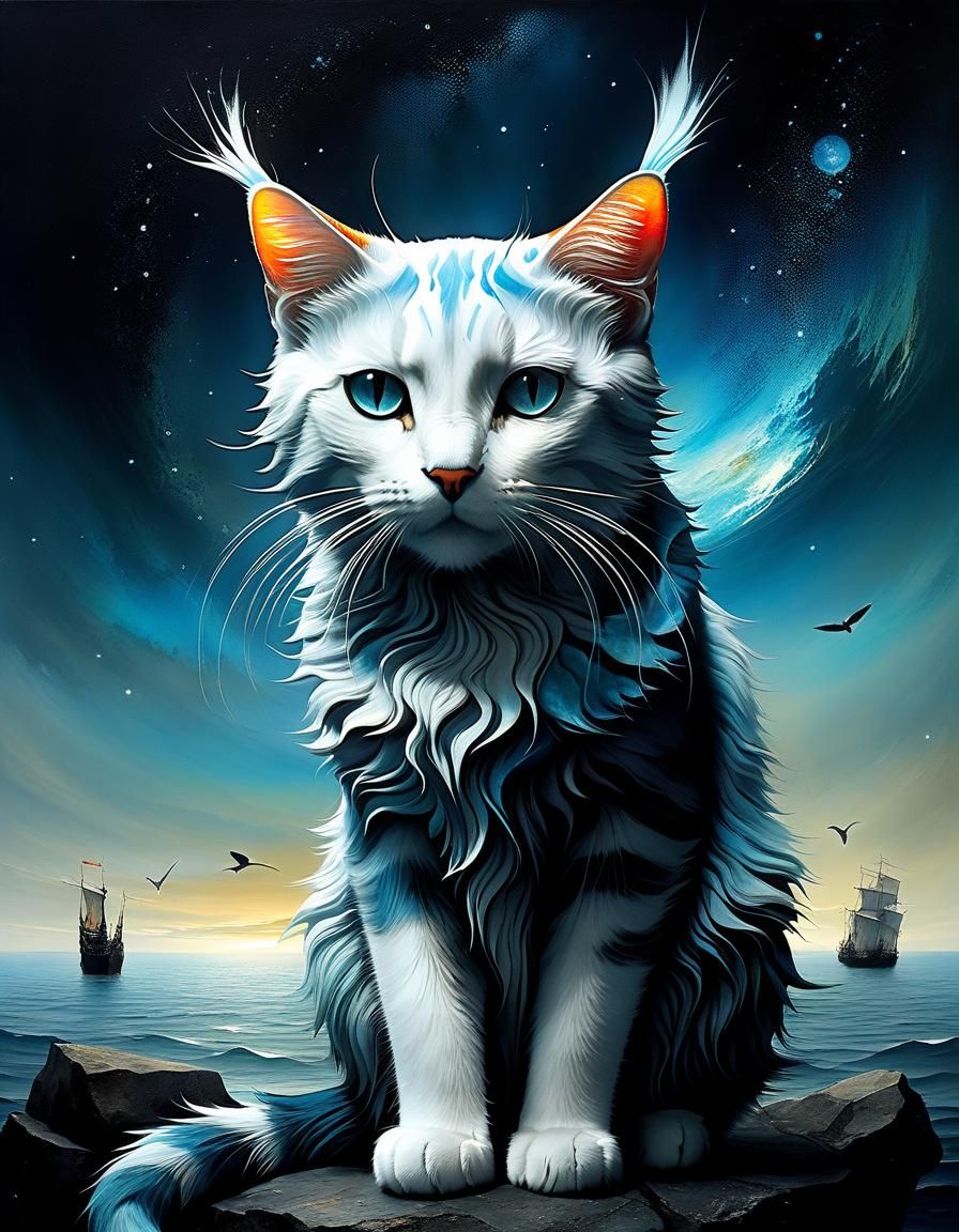 Ocean cat - AI Generated Artwork - NightCafe Creator