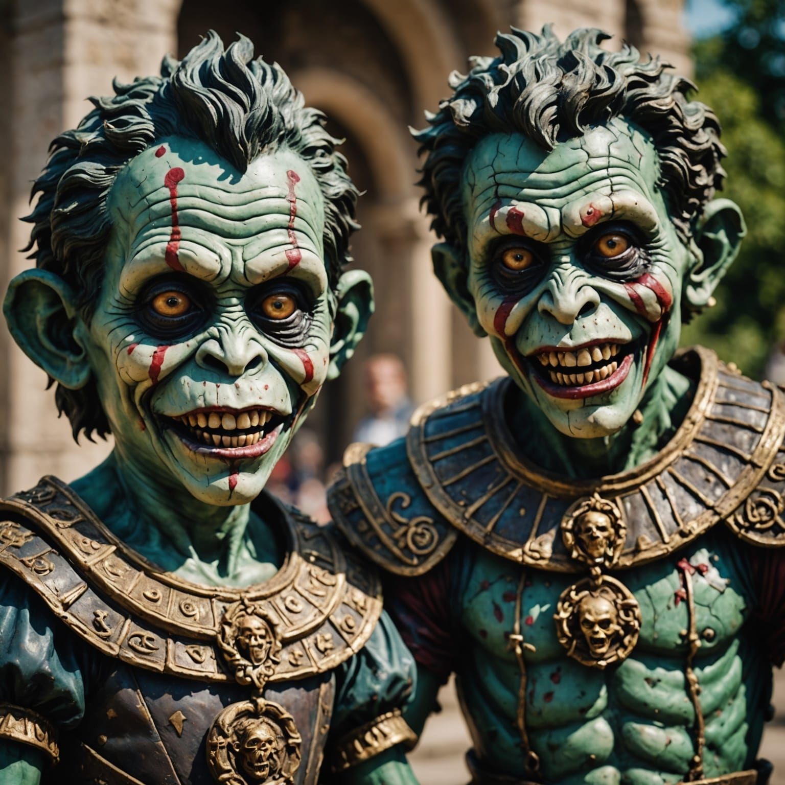 Zombie Monkey Monster Clown Ancient Roman Statues