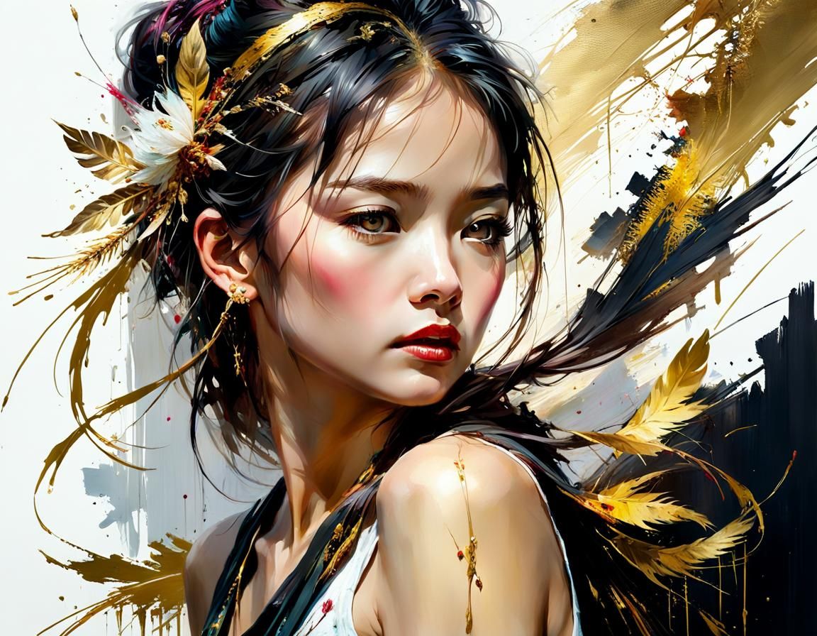 Asian female portrait - AI Generated Artwork - NightCafe Creator