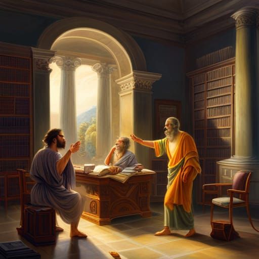 Plato and Socrates - AI Generated Artwork - NightCafe Creator
