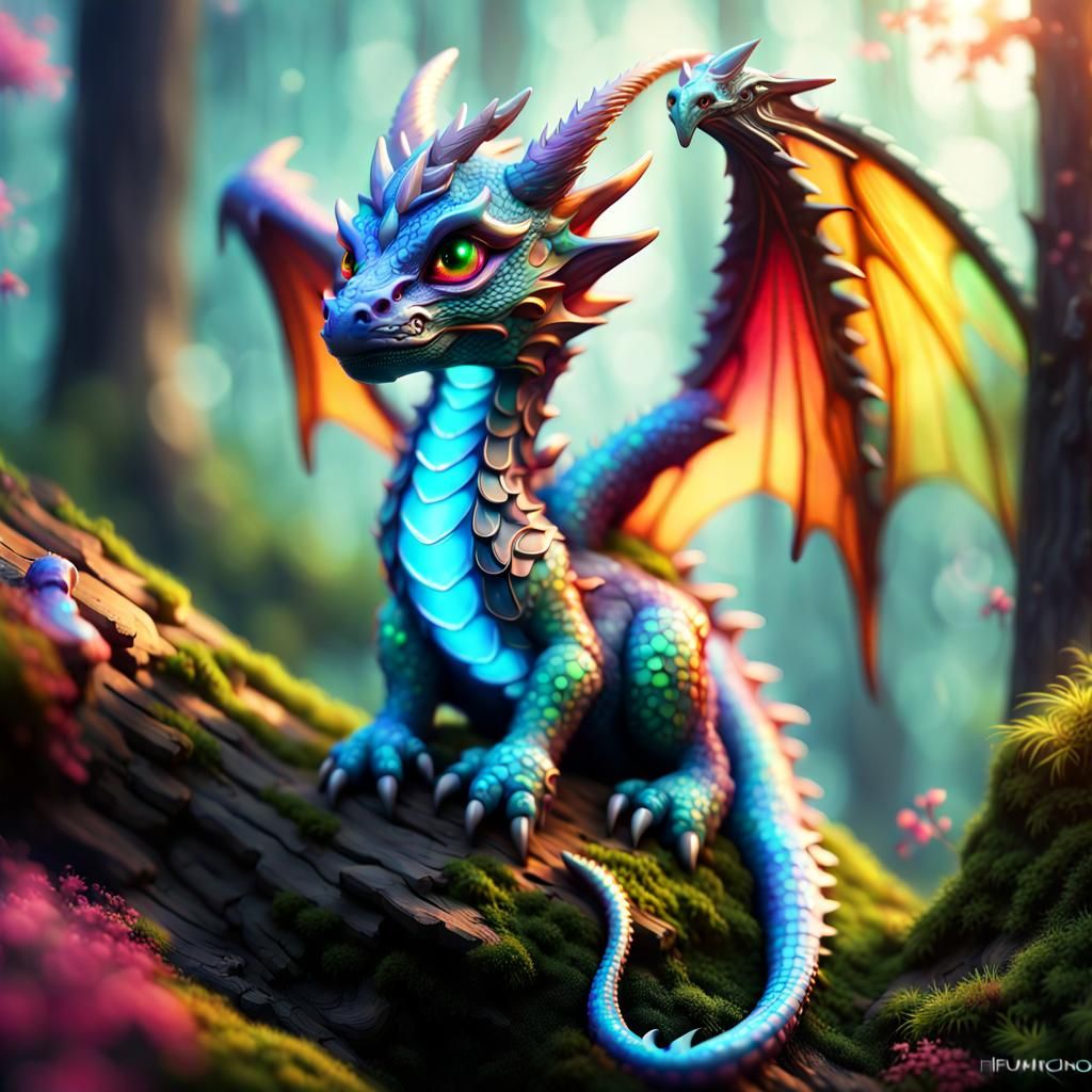 Little Opal Dragon - AI Generated Artwork - NightCafe Creator