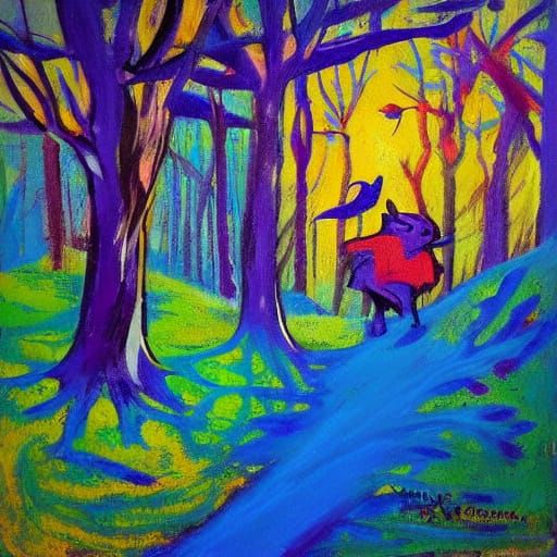 Easter Bunny Meets Vampire in a Whimsical, Express... - AI Art