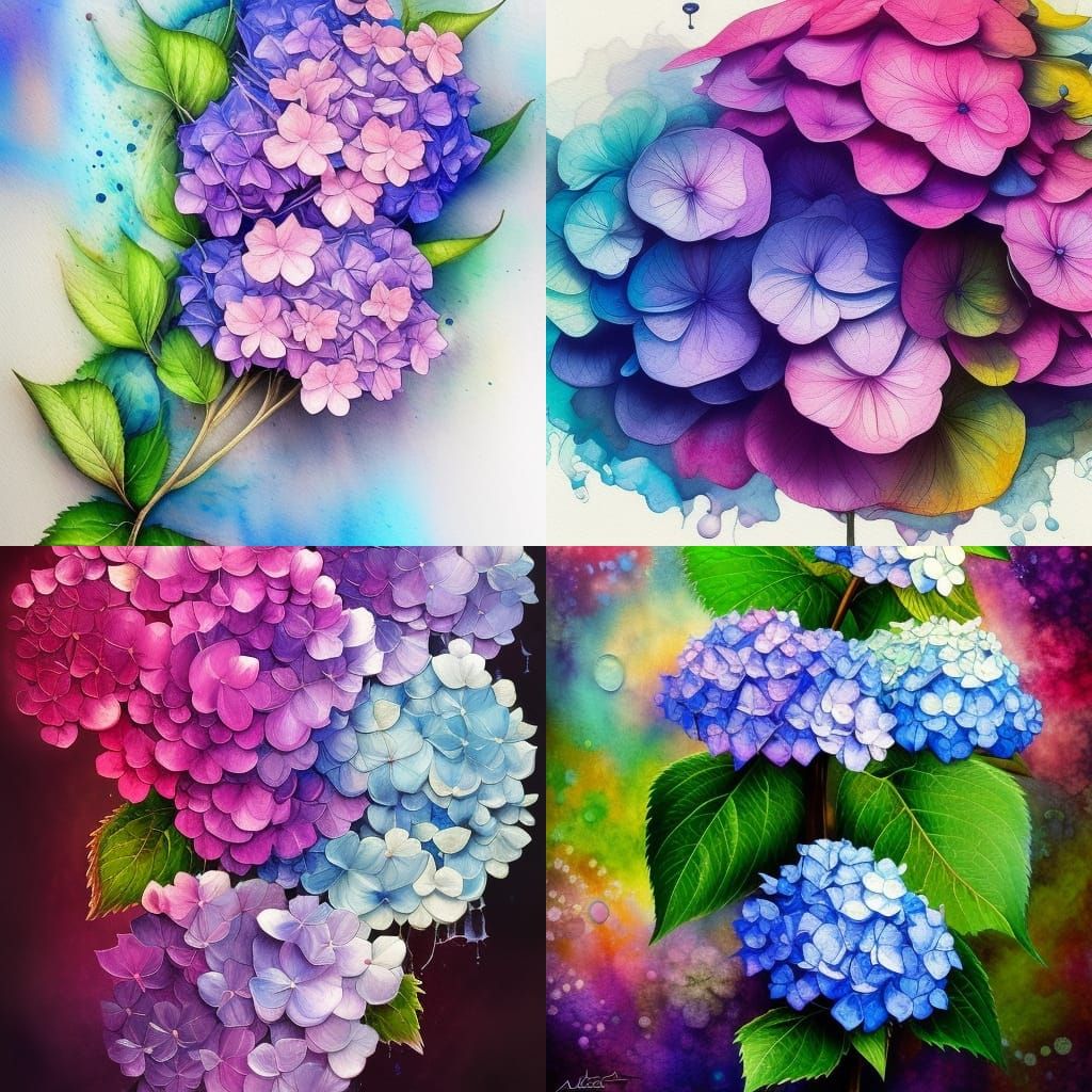 Hydrangea flowers - AI Generated Artwork - NightCafe Creator