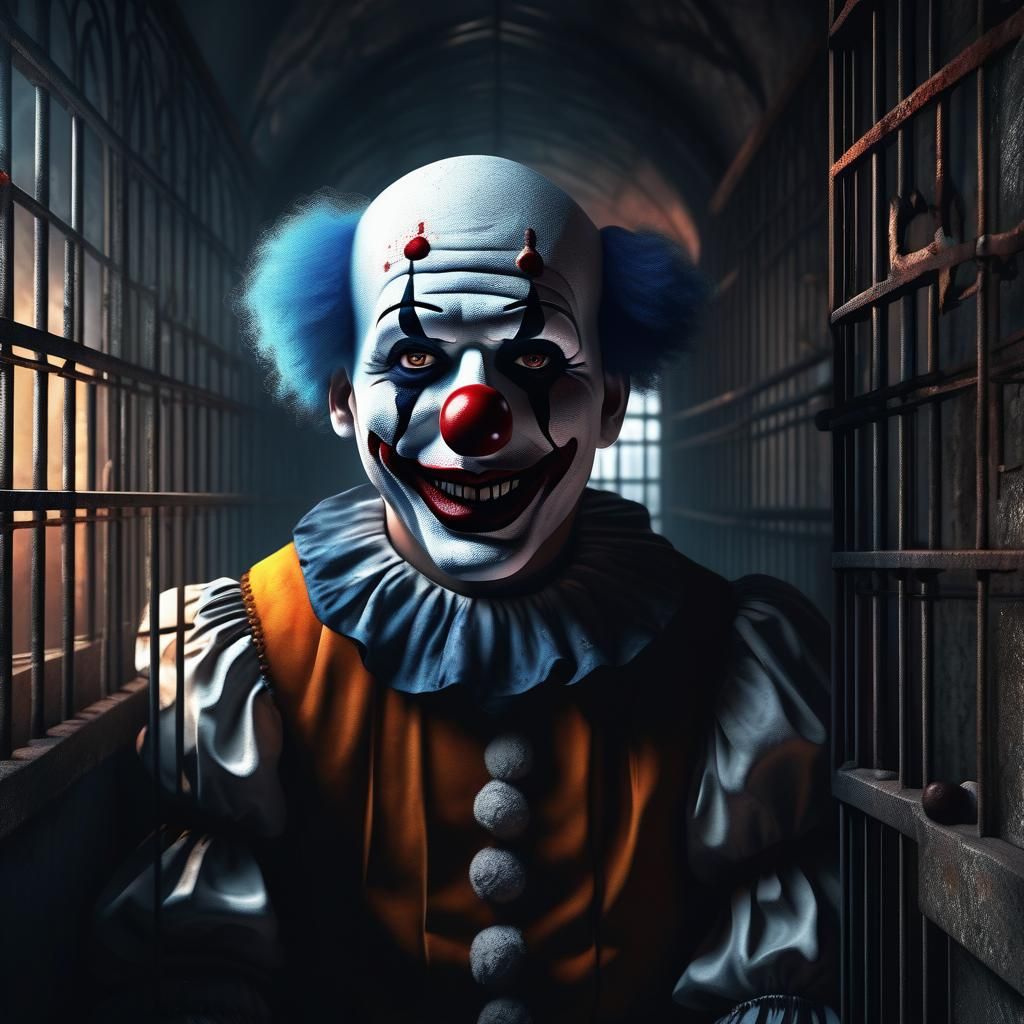No clowns should be behind bars - AI Generated Artwork - NightCafe Creator