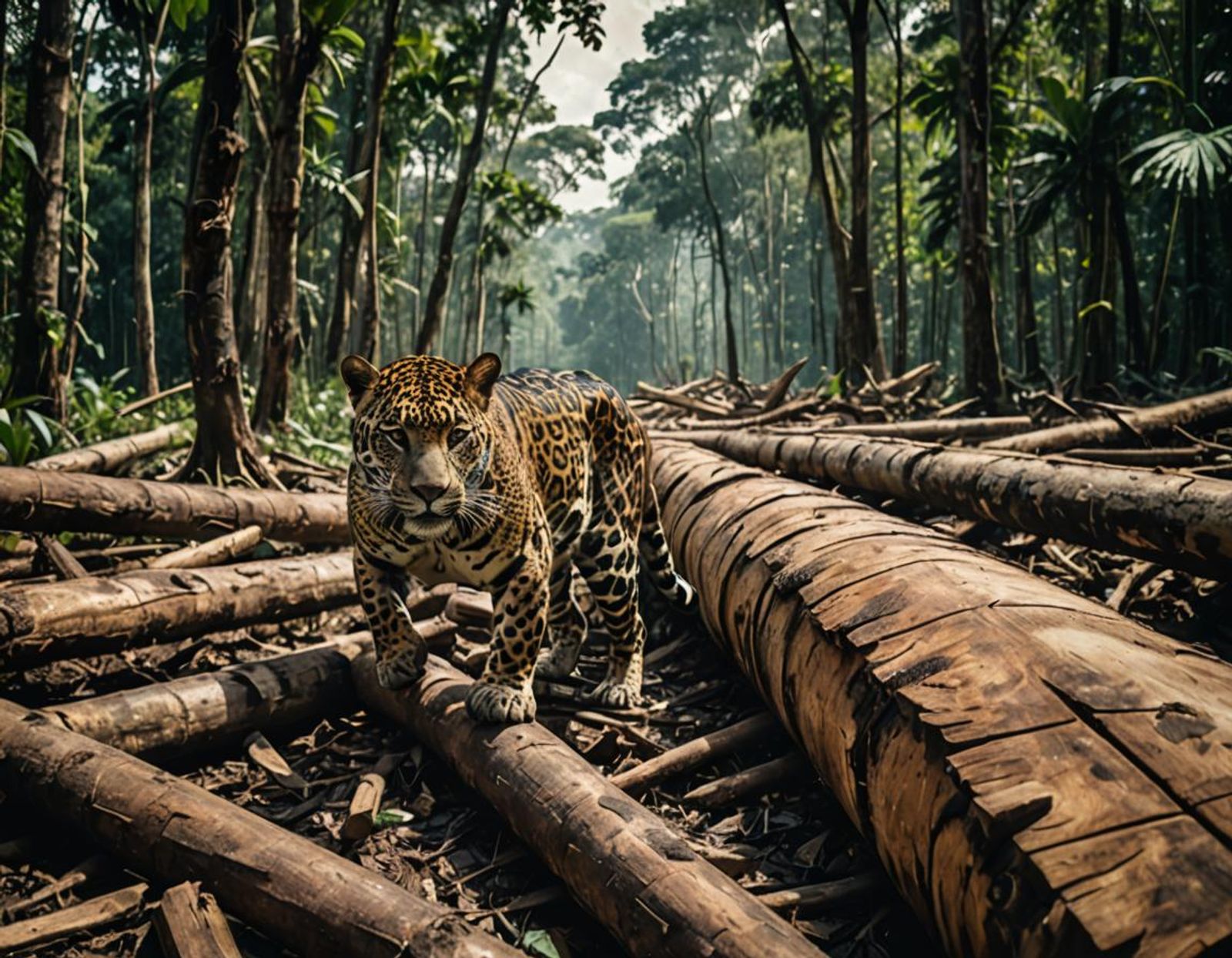 Illegal logging in the Amazon rainforest - AI Generated Artwork ...