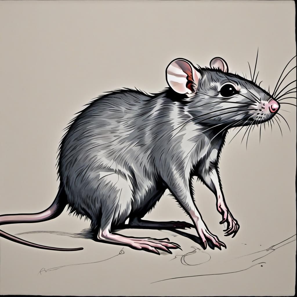“Rat” pencil/pen drawing.. - AI Generated Artwork - NightCafe Creator