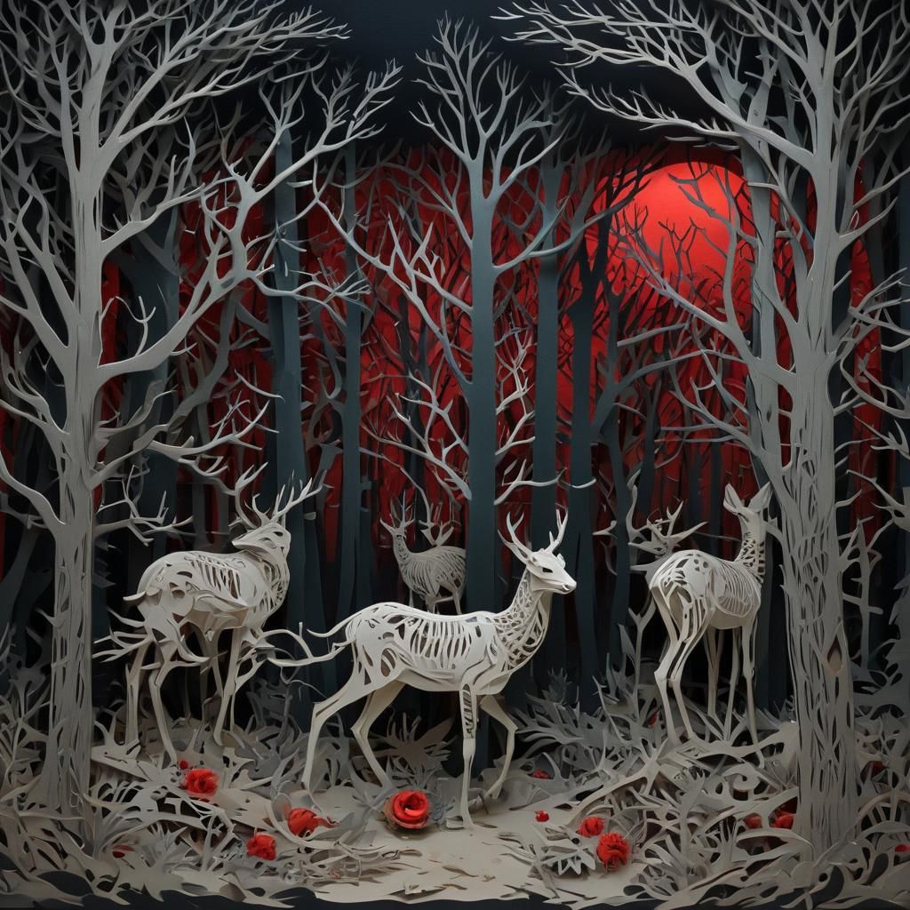 Kirigami paper-cut diorama 3D art by Nahoko Kojima Karen Bit Vejle Hina ...