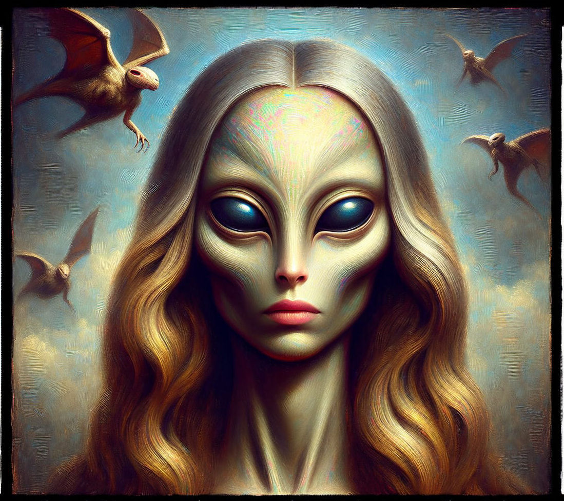 alien supermodel with birds - AI Generated Artwork - NightCafe Creator