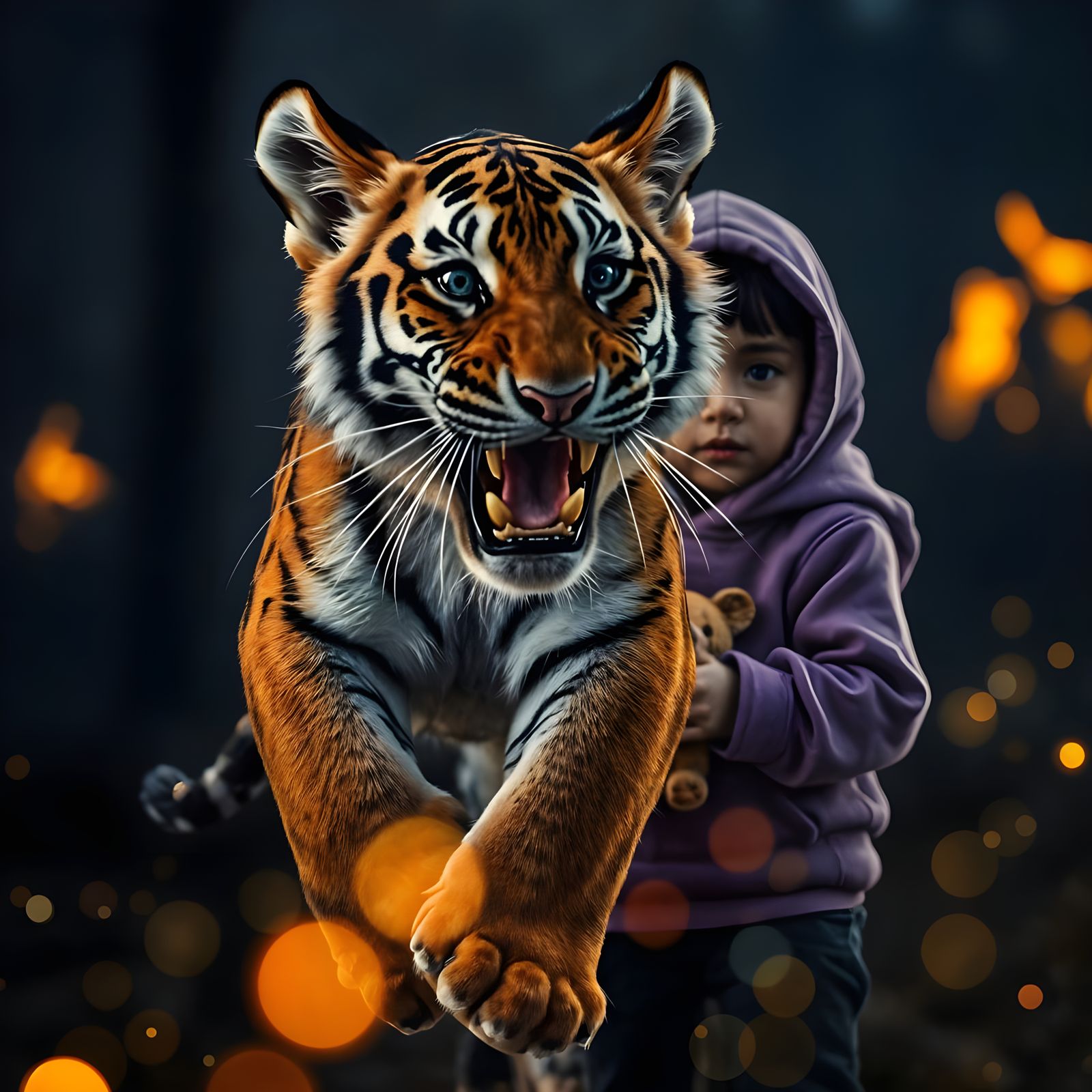 Lil'Tiger will protect her till the end!