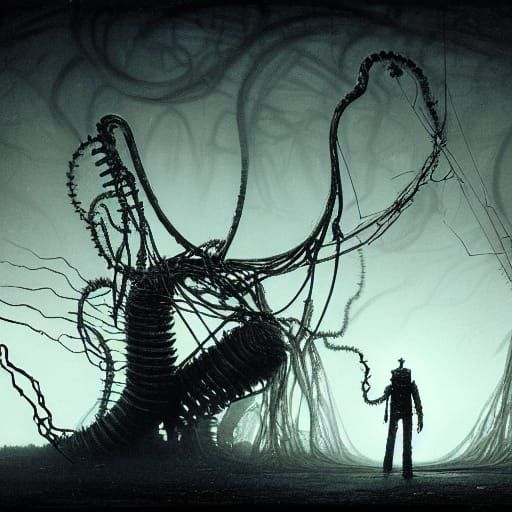 Cyberpunk Biomechanical Horror Emerge from Industr... - AI Art