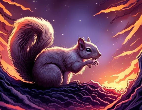 A squirrel on bonfire night - AI Generated Artwork - NightCafe Creator