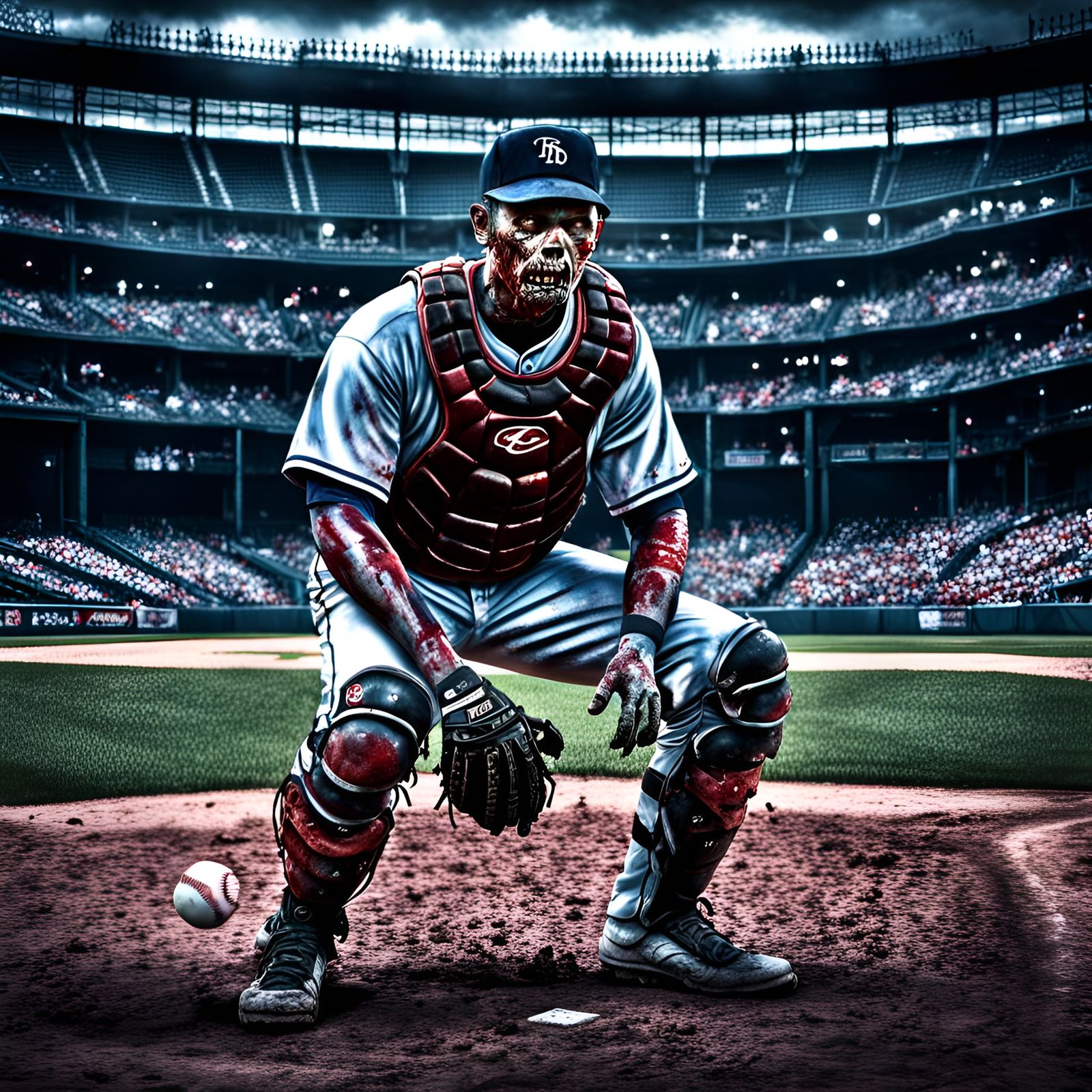 Zombie baseball game - AI Generated Artwork - NightCafe Creator