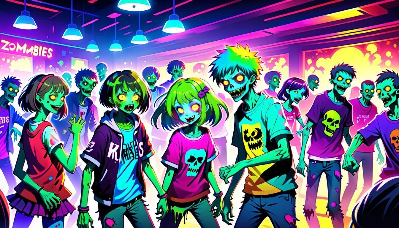 Zombies night out - AI Generated Artwork - NightCafe Creator