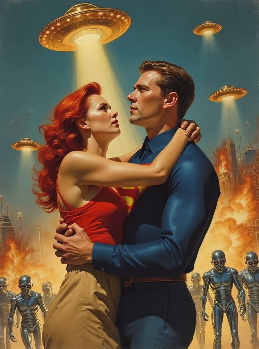 It’s a Job For Super Duper Guy - Terrified Couple Under Sci-...