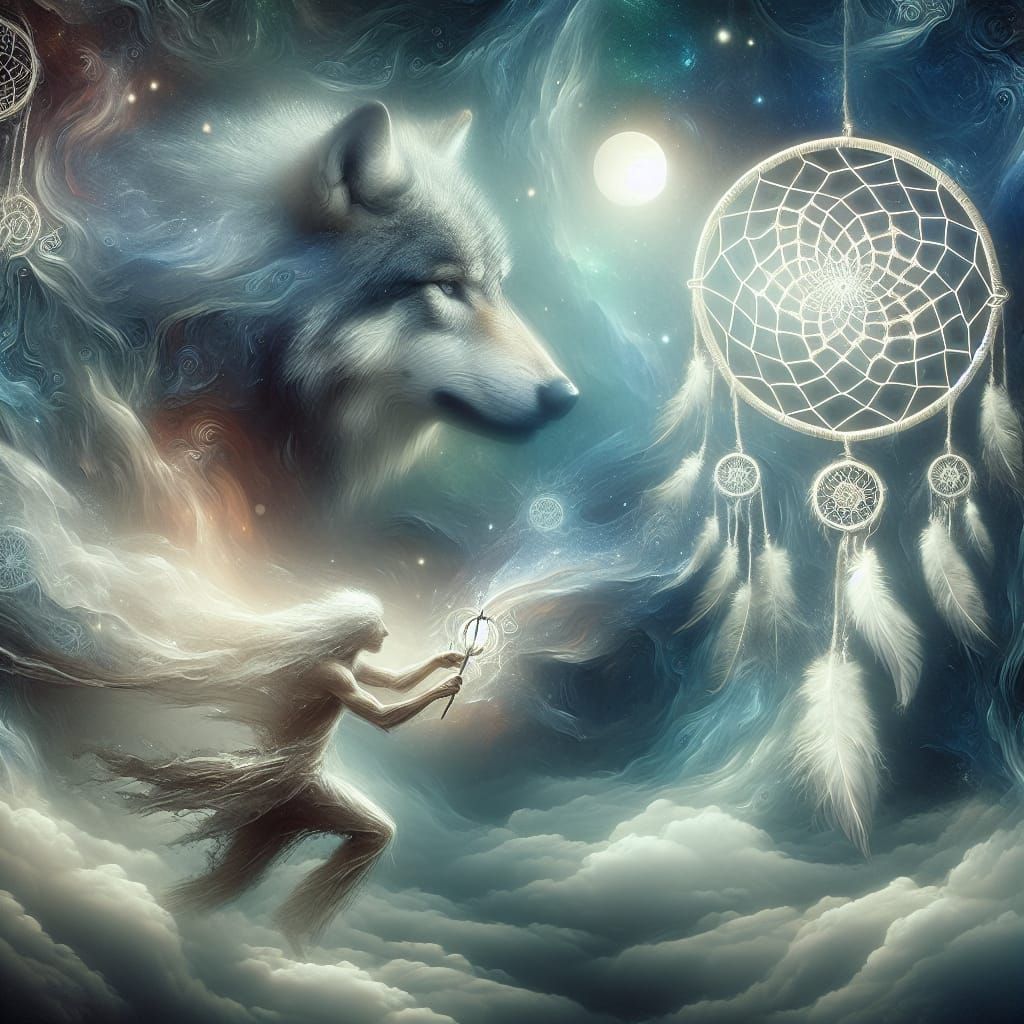 Dreamweaver Creating a Dream Catcher - AI Generated Artwork - NightCafe Creator