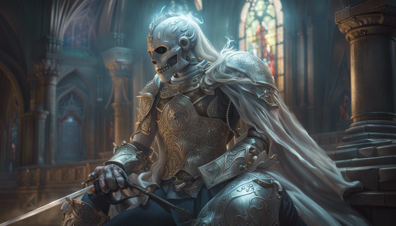 a 4k high resolution photograph of a Ghostly forsaken Knight ...
