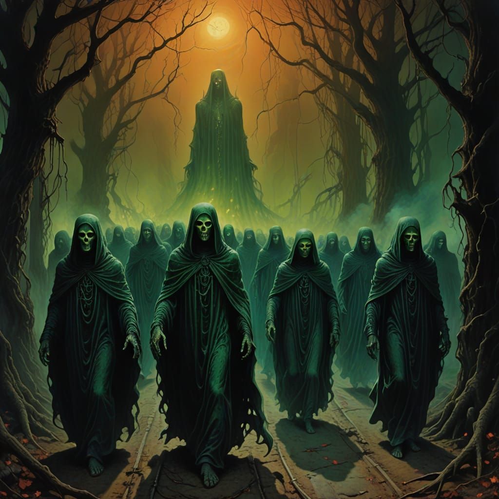 An army of ghosts and ghouls - Spectral Procession in Dark G...