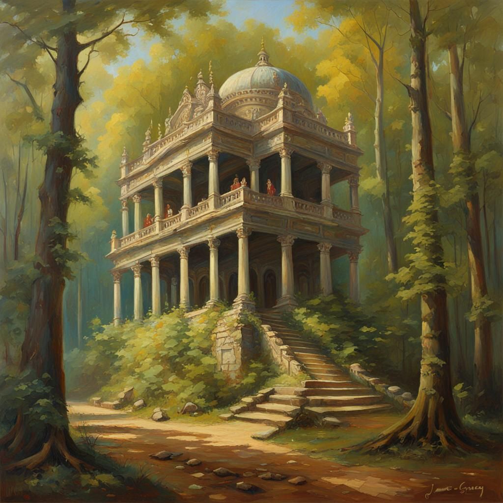 Tiny Palace in the Forest - AI Generated Artwork - NightCafe Creator