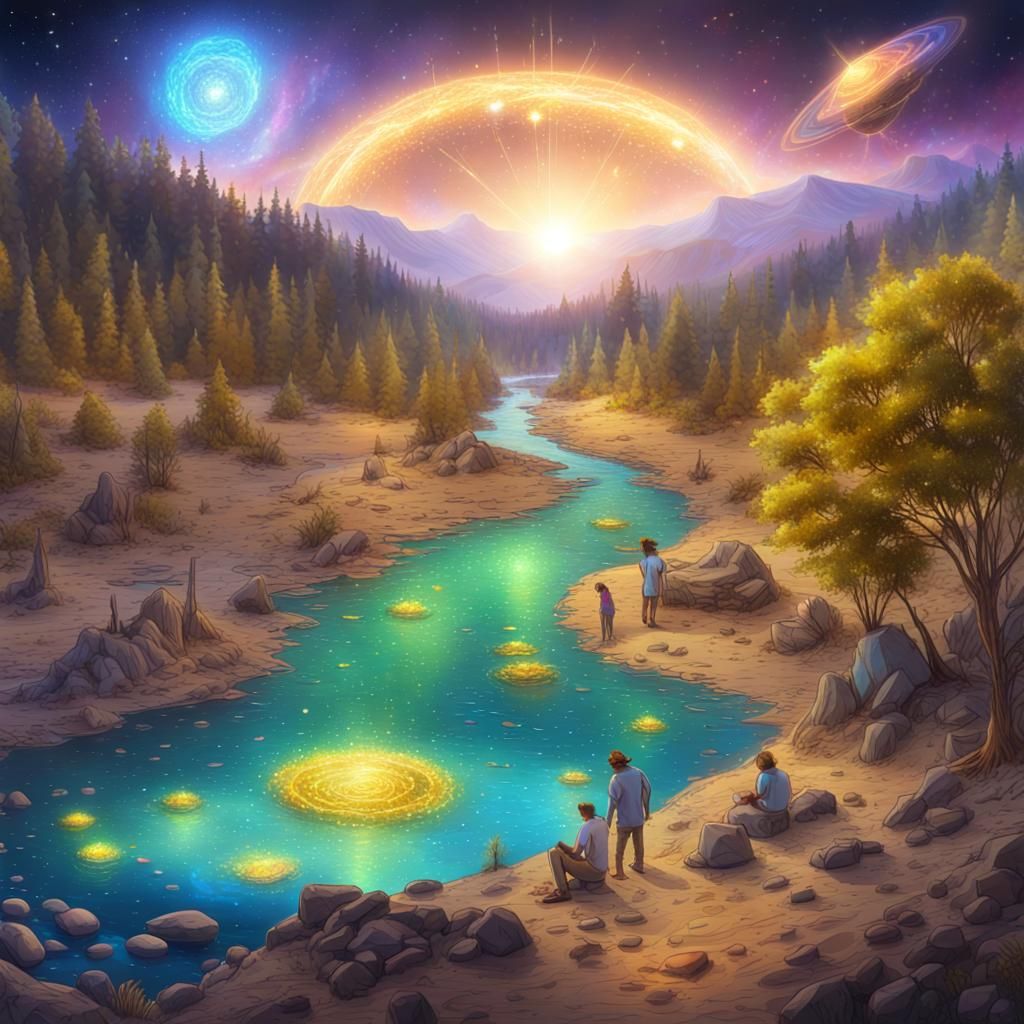 gold prospecting dig site, on the river - AI Generated Artwork ...