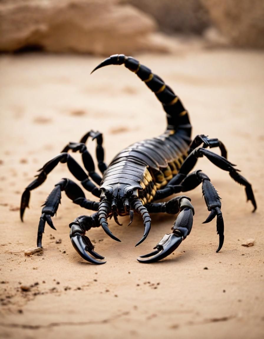 scorpion, tail up to attack, facing toward camera, full body - AI ...
