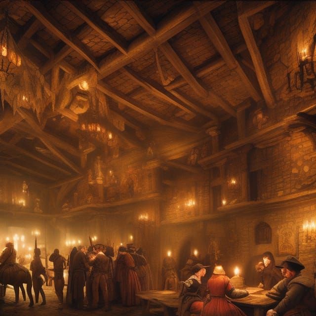 Inside the Medieval The Great Grizzly Bear Mead & Inn - AI Generated ...