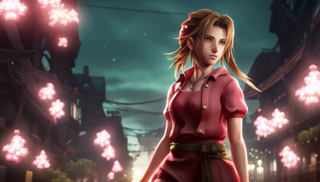 Aerith Gainsborough Final Fantasy VII 8K resolution dynamic lighting ...