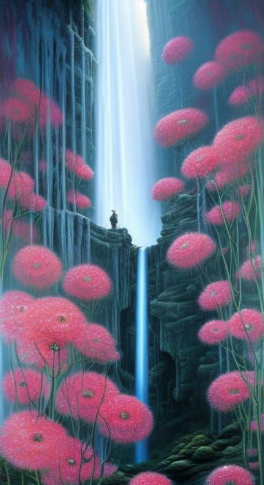 Creepy Waterfall - AI Generated Artwork - NightCafe Creator