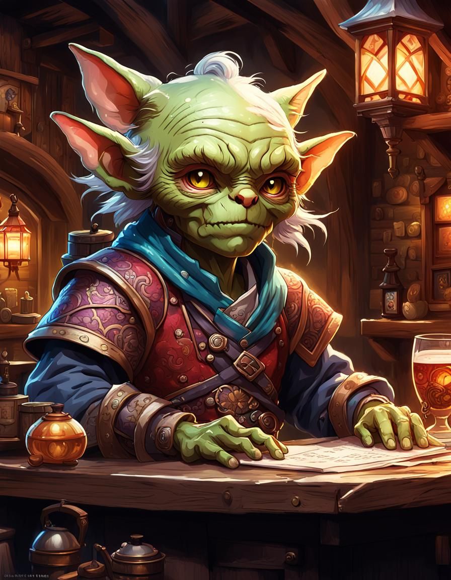 AD&D Bard Hello Kitty Goblin 002 - AI Generated Artwork - NightCafe Creator