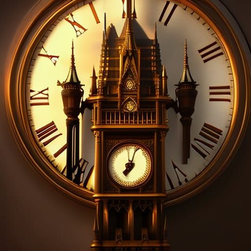 close up gothic clock tower, similar to Big Ben, Epic cinematic ...