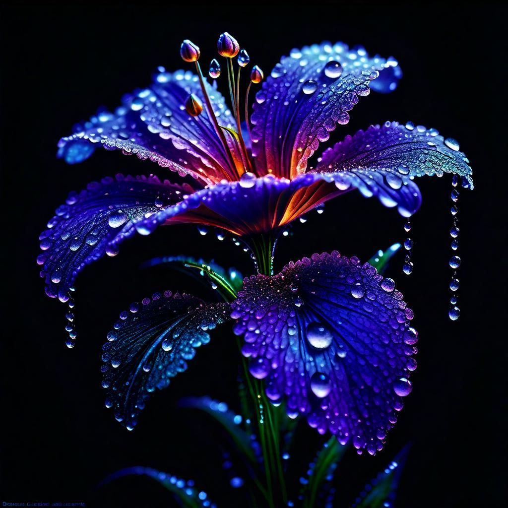 delicate flower covered by water-droplets 3 : r/nightcafe