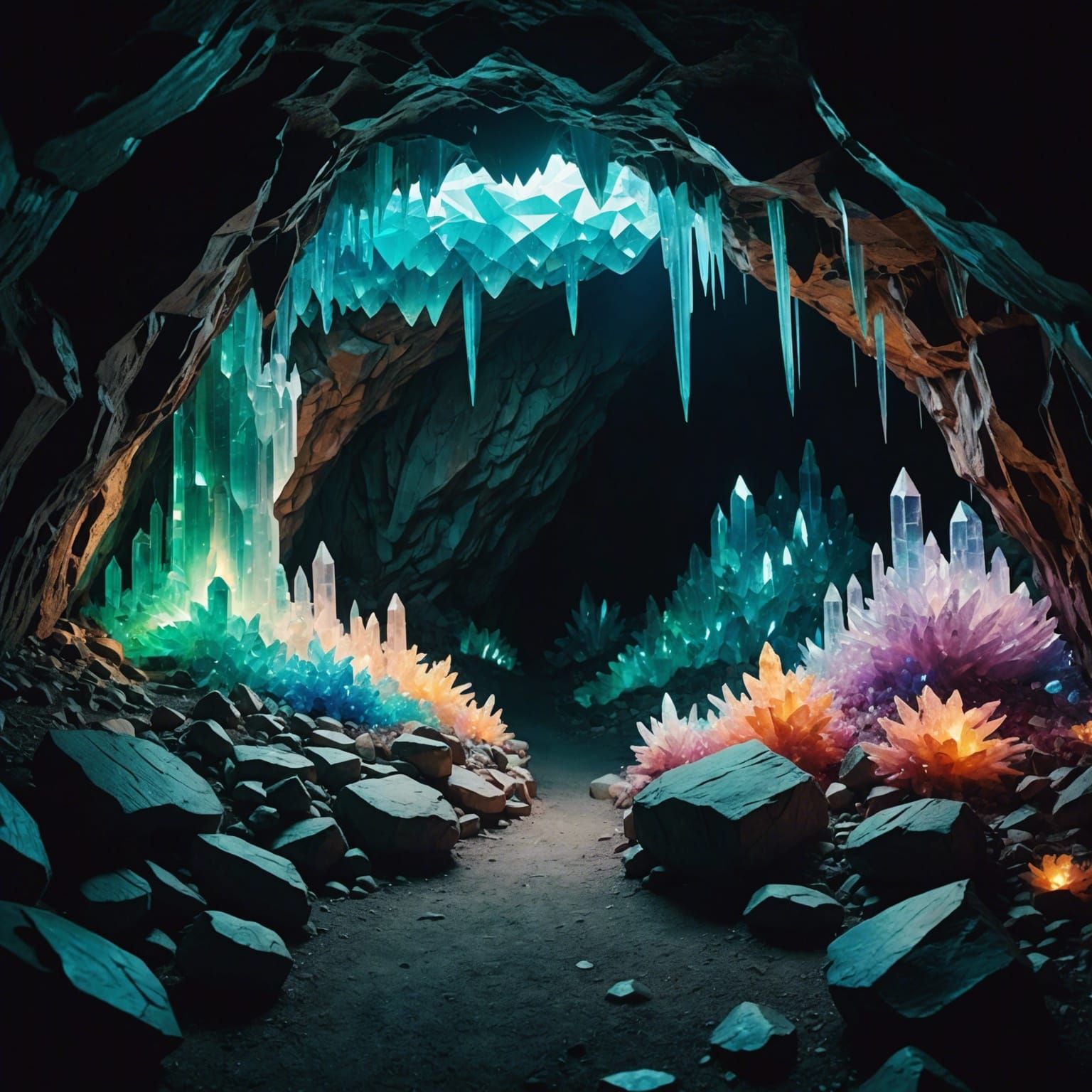 crystal cave #2 - AI Generated Artwork - NightCafe Creator